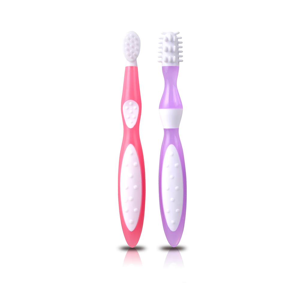 First Tooth Brush Set - Lavender & Red – Kidsme Philippines